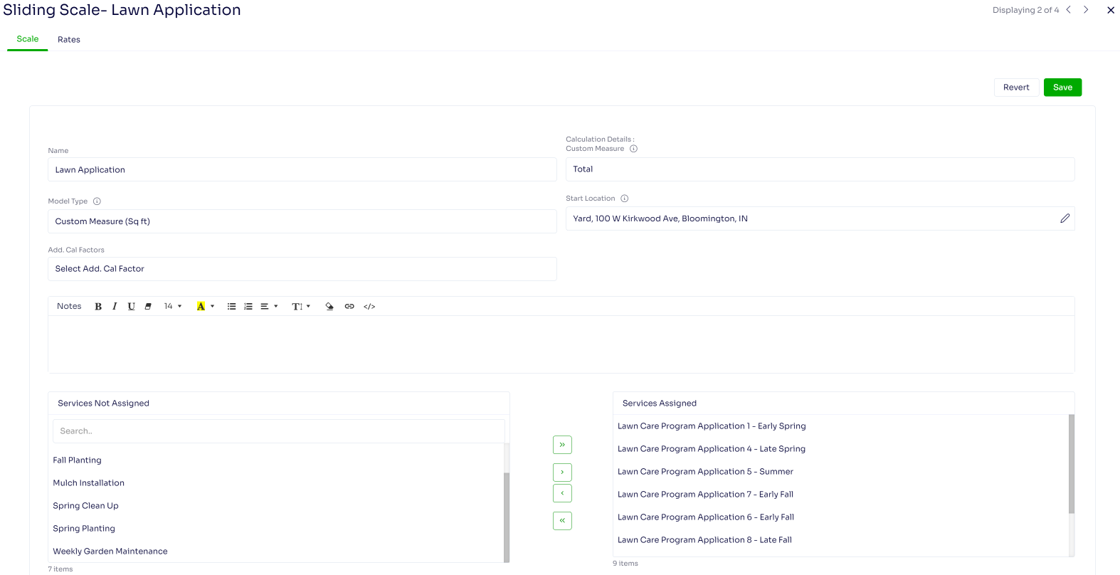 Service Pricing Method: Sliding Scales