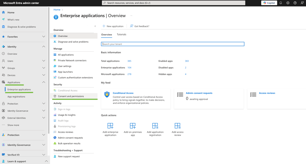 Managing user and admin consent in Microsoft Entra