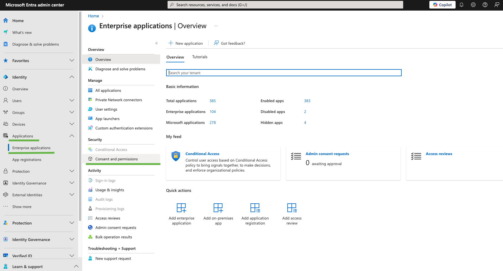 Managing user and admin consent in Microsoft Entra