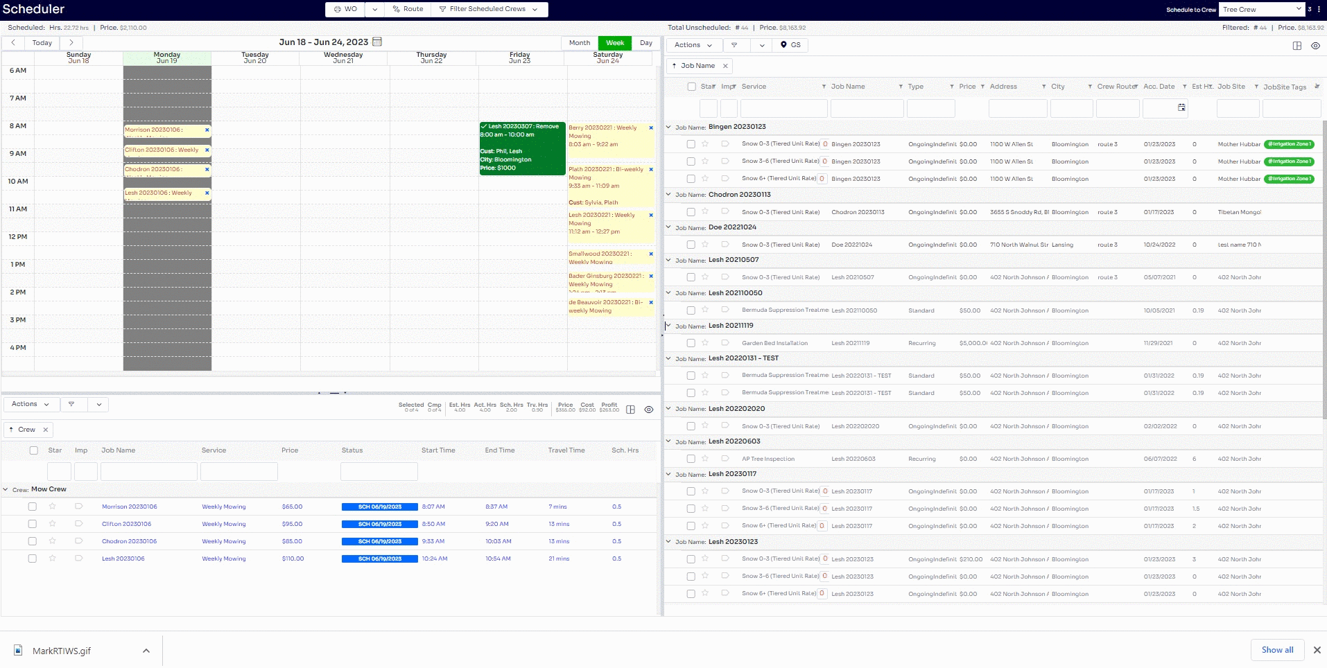 Printing Work Orders from the Work Scheduler