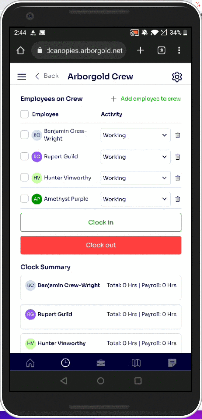 New Arborgold Crew App